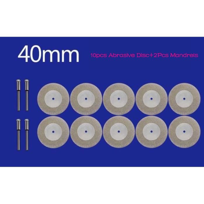 DISQUE DE MEULEUSE,40mm Jeu de disques de coupe diamantés convertibles ...