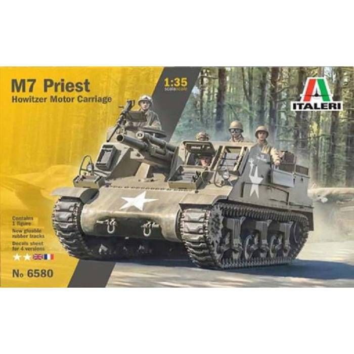 Maquette Char M7 Priest Howitzer Motor Carriage - ITALERI - 1:35 - Plastique - Caoutchouc - Gris ...