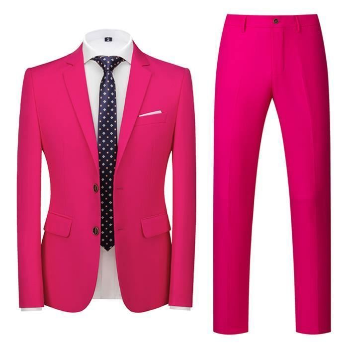 Costume Homme 2 pièces Mariage Business Slim Fit Smoking Simple ...