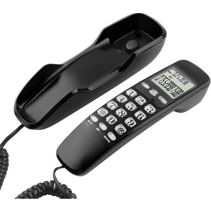Téléphone Fixe Filaire, Mini Téléphone Fixe Multifonction Portable Avec ...