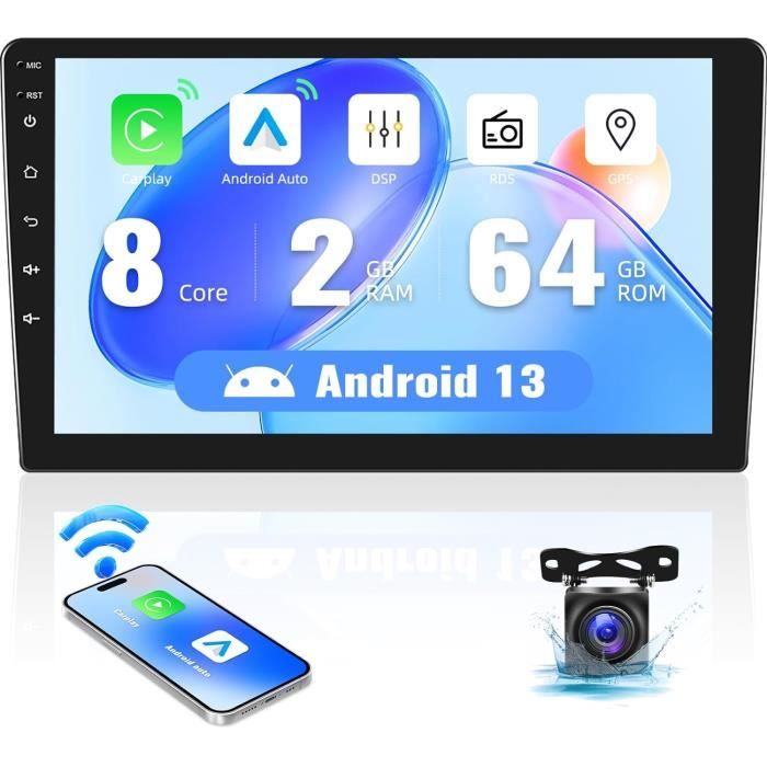 8 Core 2G+64G Android 13 Autoradio Double Din Avec Navi, 9 Pouces Touch ...