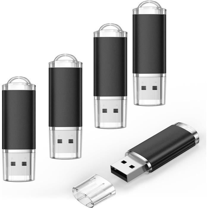 Clé Usb 8Go, Lot De 5 Cles Usb 2.0, Petit Flash Mémoire Usb, Noir Clefs ...