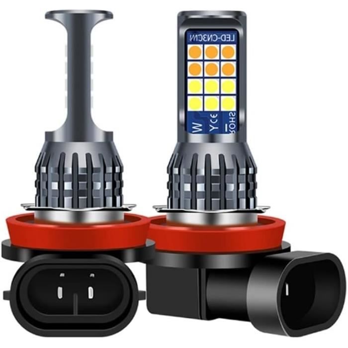 2 Pièces Led Antibrouillard Double Couleur Hb4 Hb3 3030 24Smd H16 ...