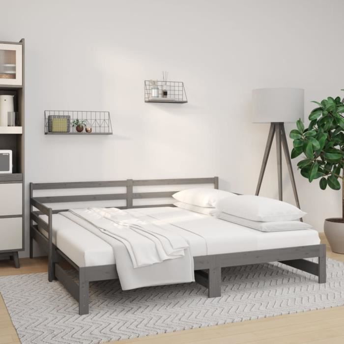 TRU Lit Coulissant pour 2 x 90 x 190 cm en Bois de pin massif avec ...