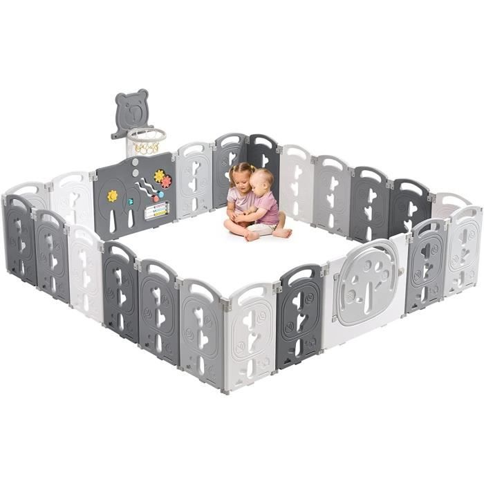 Parc Bébé 14+4 Panneaux Pliable, parc bebe modulable avec Panier de ...