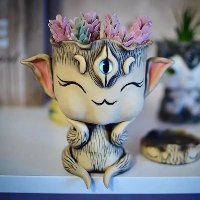 POT DE FLEUR,D-12x10x15cm--Pot de fleurs Alien, Unique, charnu, Groot ...