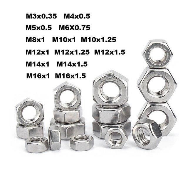 ECROU,10Pcs M5x0.5mm--Écrou hexagonal à filetage fin en acier ...
