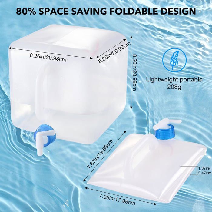 Bidon d'eau pliable 10 l - Bidon d'eau avec robinet - Réservoir d'eau ...