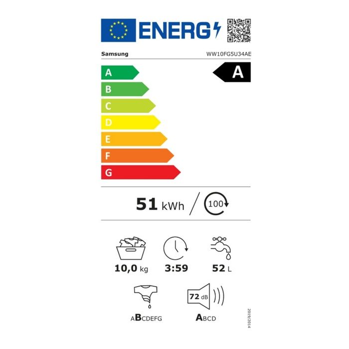 Samsung Lave-linge frontal 10kg 1400 tours/min - WW10FG5U34AEEF ...