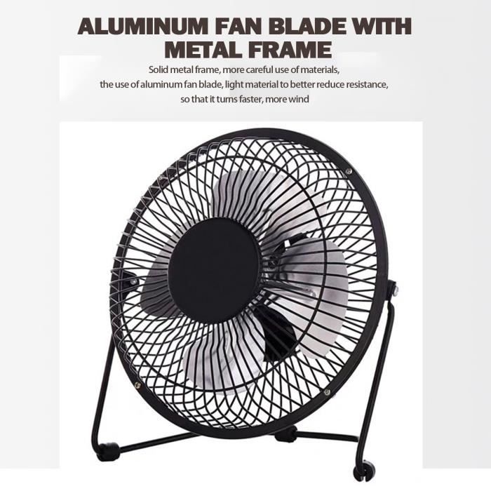 Couleur C Ventilateur de bureau en fer forgé, Air frais, silencieux ...