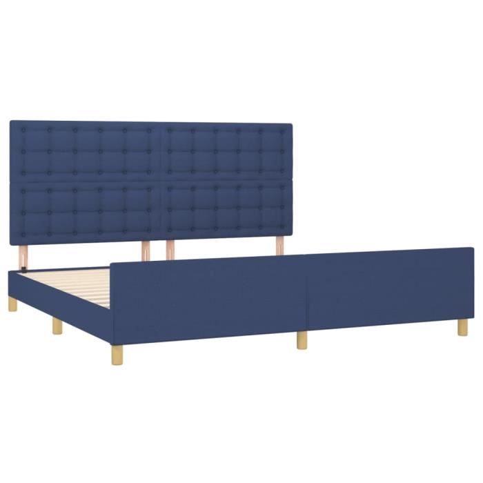 Cadre de lit - MOTHINESSTO - LY2012 - 200 x 200 cm - Tissu bleu ...