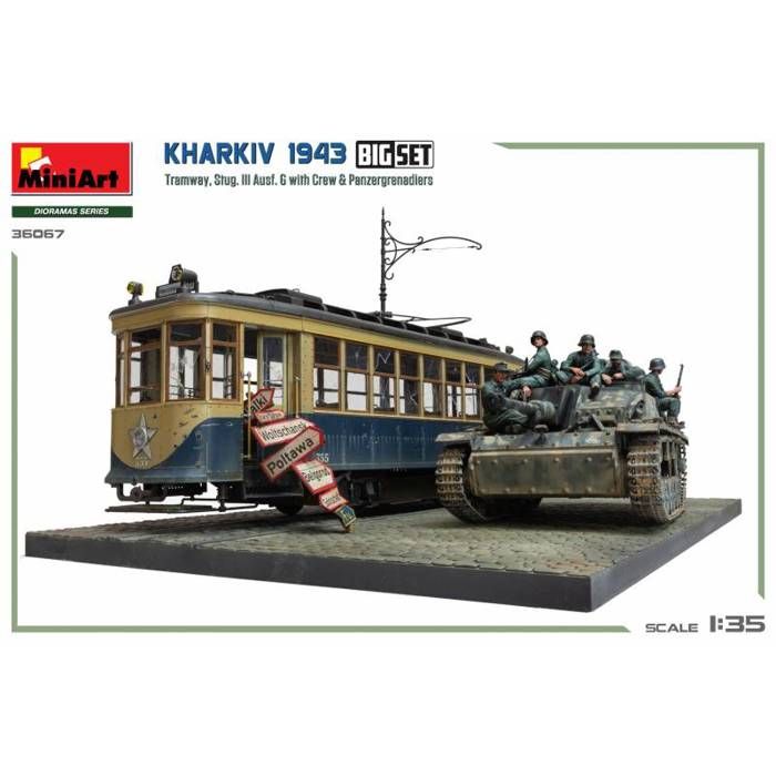 Diorama Militaire - MINIART - Kharkiv 1943 - Tramway - StuG III Ausf. G ...