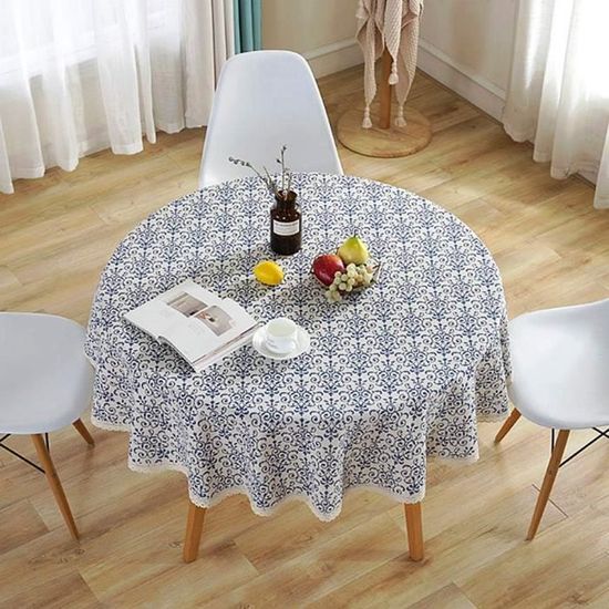 Nappes En Porcelaine Bleue Et Blanche Nappe De Coton Lin Table Cloth ...