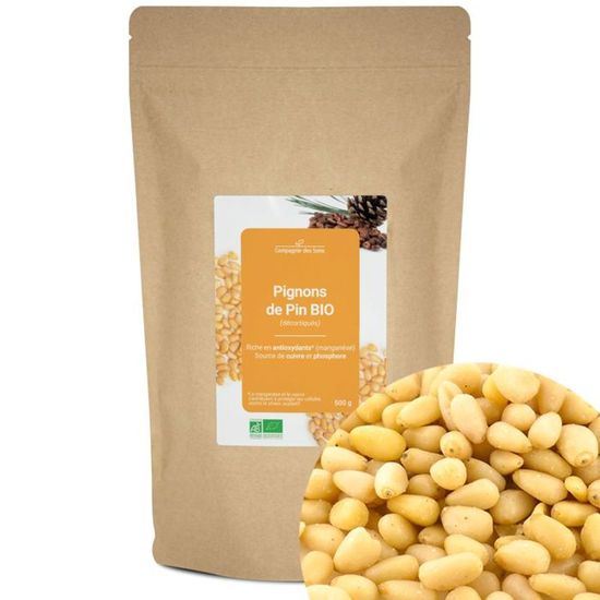 Pignons de Pin BIO (décortiqués) - riche en antioxydants - 500g ...