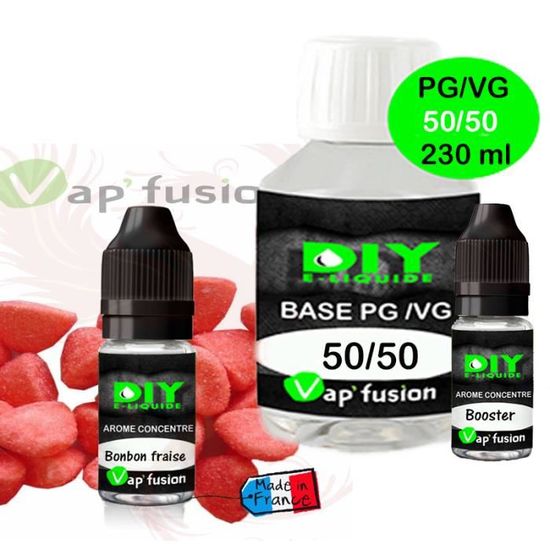 Pack base DIY facile e liquide Bonbon Fraise 230 ml Vap'fusion (6mg ...
