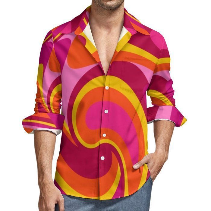 Chemises décontractées vintage du milieu du siècle pour hommes,style ...