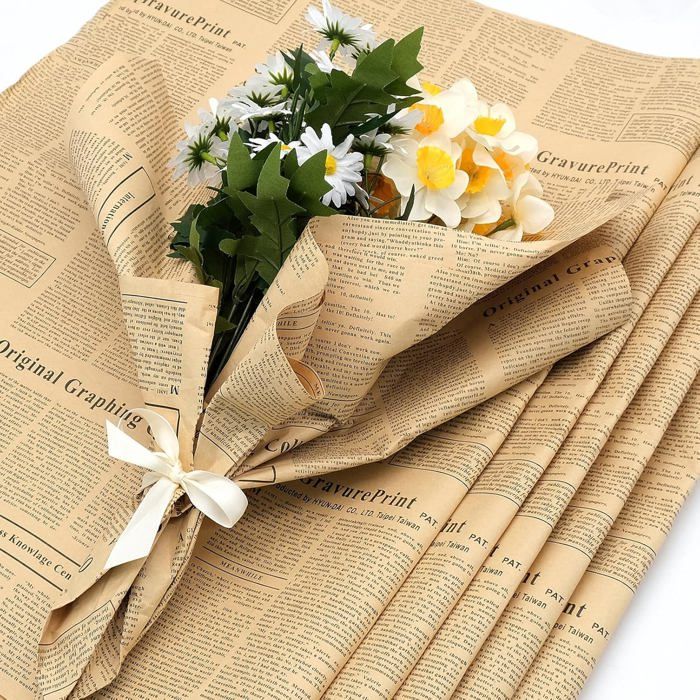 Papier Kraft d'emballage, 20 Pièces Feuilles D'emballage Vintage ...