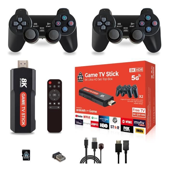 64g 3W Jeux - Console de jeux vidéo rétro G5 avec manette sans fil, TV BOX X2 PLUS 8K, stockage ...