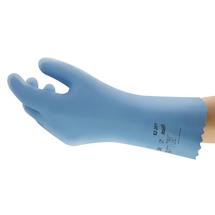 Ansell AlphaTec 62-201 Gants Jetables Latex,Protection Chimique et ...