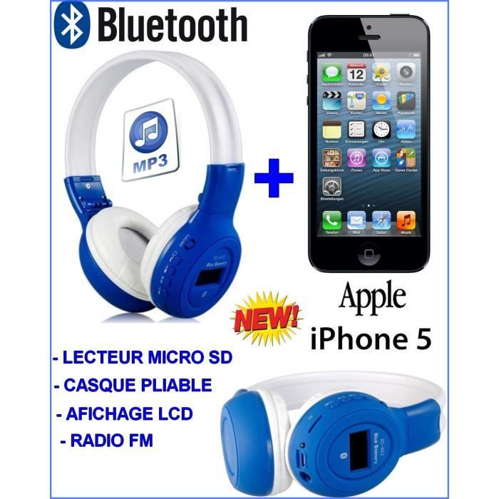 IPHONE 5 SMARTPHONE NOIR + CASQUE PLIABLE BLUETOOTH - Cdiscount Téléphonie