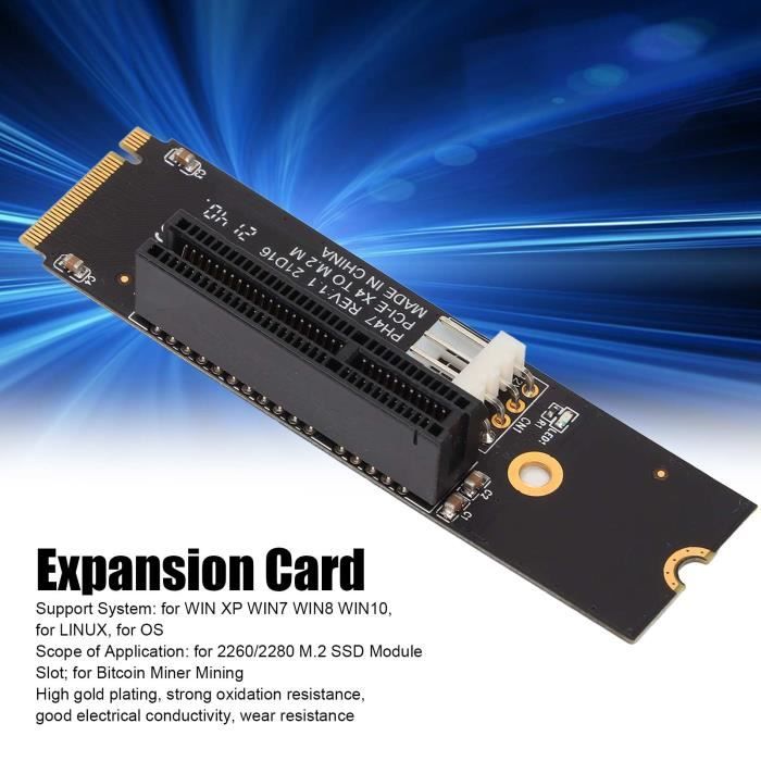 Carte d'extension NGFF/M.2 vers PCIE X4 Carte Riser NGFF/M.2 vers PCIE X4 Carte adaptateur NGFF ...