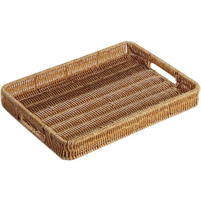 Simple Plateau de Rangement en rotin rectangulaire, Plateau de Service ...