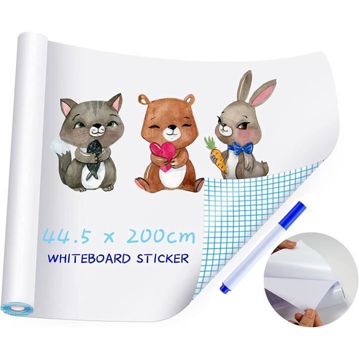 Tableau Blanc Adhesif Rouleau Tableau Adhesif Effacable 44.5 * 200cm ...