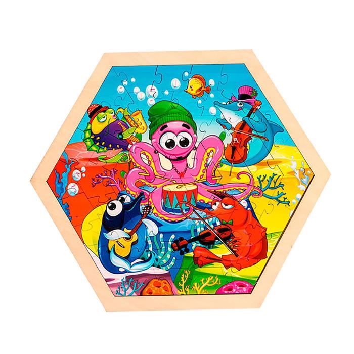 Puzzle en bois pour enfants 50 pièces jeu de puzzle de dessin animé ...