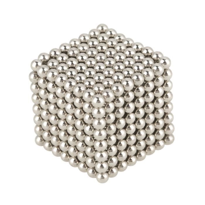 Qiilu cube magnétique 3mm 1000 pièces N35 boules magnétiques 3D Puzzle aimant Cube magique ...