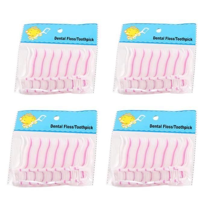 Fil dentaire,50pcs Charbon De Bambou Jetable Dentaire Flosser bâton ...