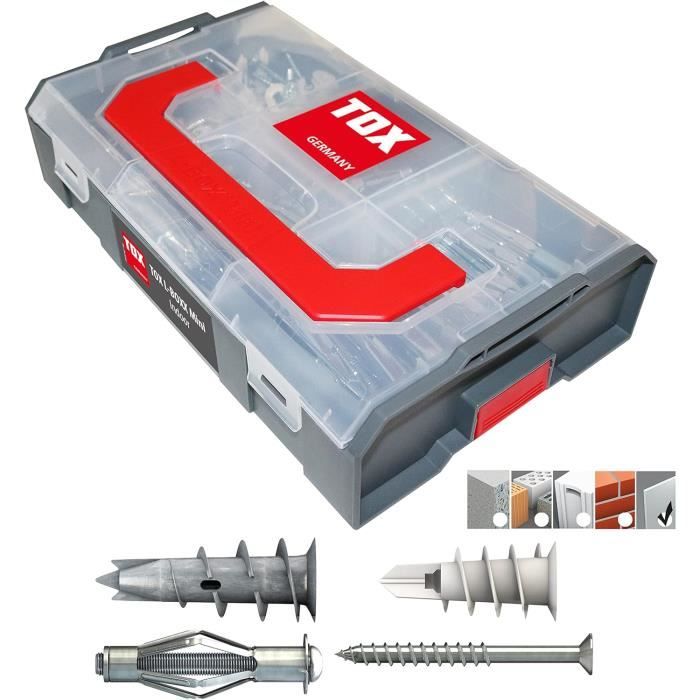 L-Boxx Mini Indoor Assortiment De Chevilles, 120 Pièces,Avec Spiral ...