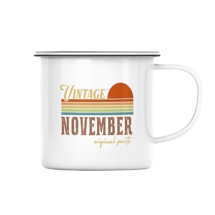 Mug en Métal Emaillé Vintage Original Parts November Anniversaire ...