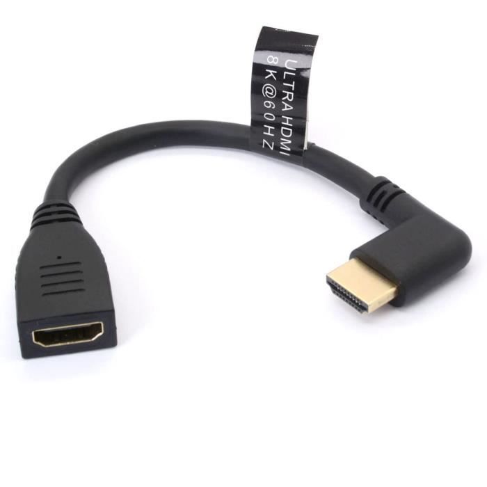 Câble D'Extension Hdmi 8 K, Court Hdmi 2.1 Mâle Vers Femelle, Angle De ...