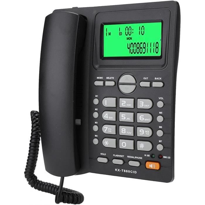 Téléphone Fixe Filaire, Support Téléphonique De Bureau Avec Haut-Parleur, Affichage De L ...