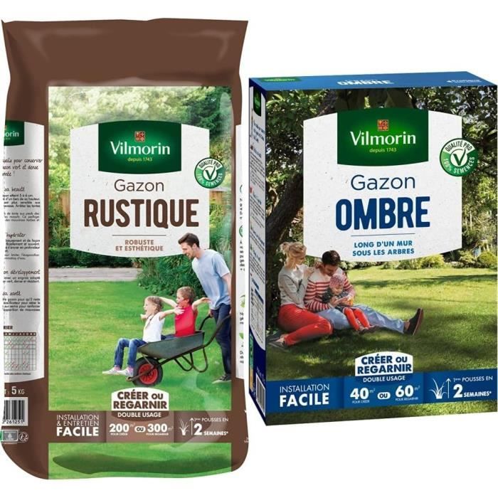 4460416 Gazon Rustique, Vert, 5 Kg & 4466514 Gazon Ombre, Vert, 1 Kg ...