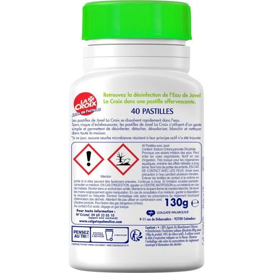 LACROIX Javel en pastilles désinfectant - 40 Pastilles - Cdiscount Maison