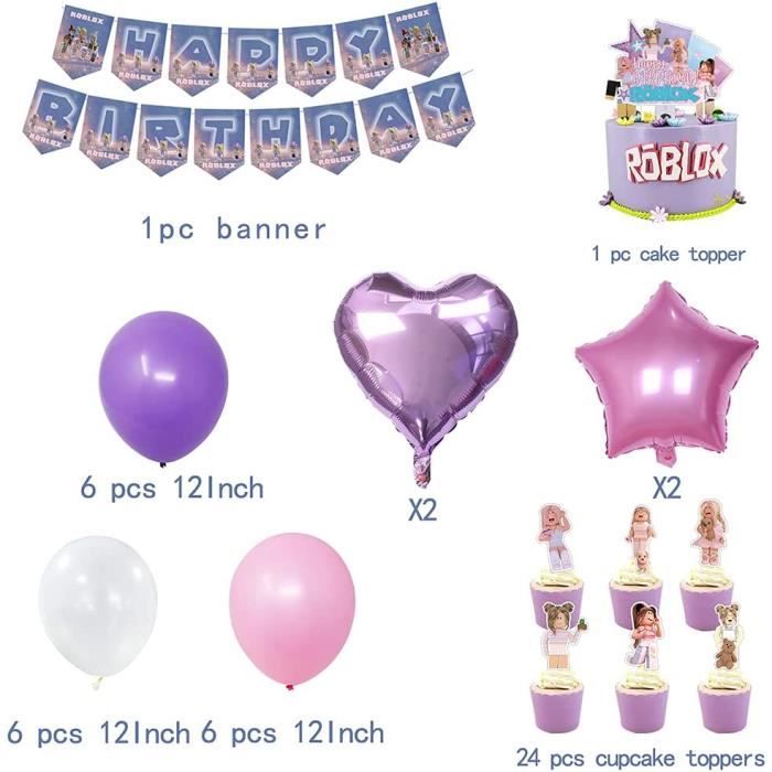 Roblox Anniversaire Décorations, 48Pcs Roblox Décoration De Fête D ...