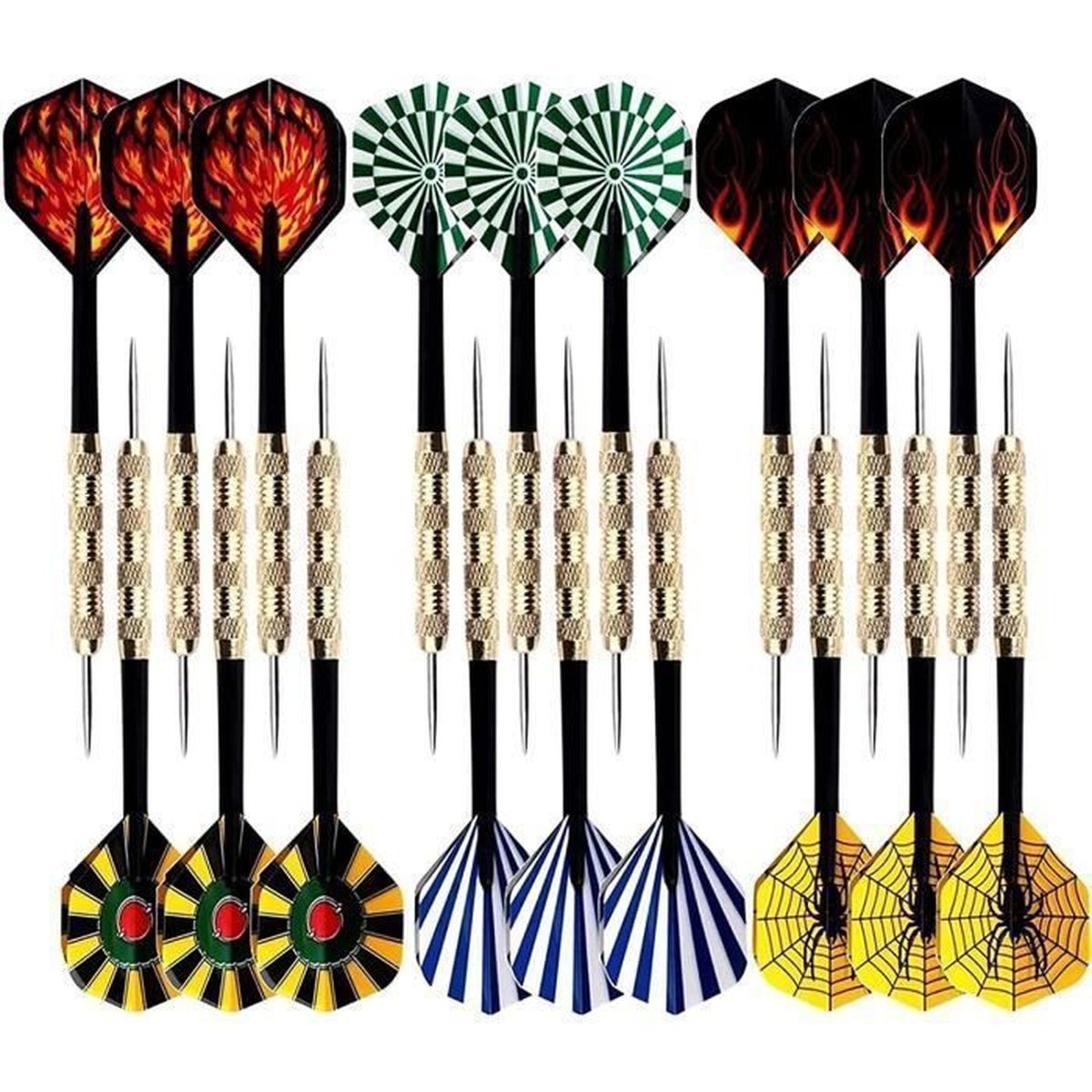 Set de Fléchettes Pointes Acier Fléchettes Professionnelles, 18 Pcs 18 ...