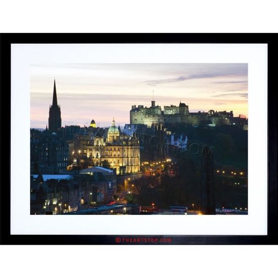 Photo Cityscape Landmark Edinburgh Castle Sunset Framed Print ...