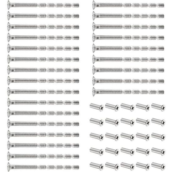 50pcs Vis Pour Poignées De Porte Et 50pcs Manchon De Vis M4 Vis De ...