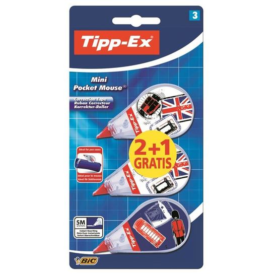 BIC TIPP-EX Mini Pocket Mouse ENGLAND 2+1 Gratuit - Cdiscount Beaux ...