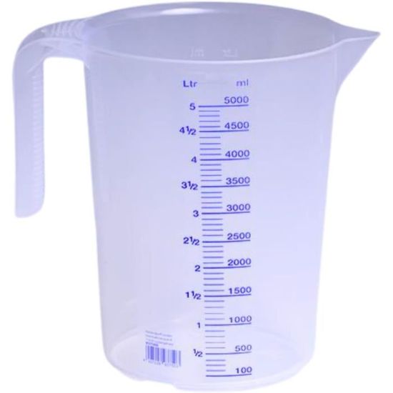 Gmbh Récipient Gradué 5 000 Ml, Pp, 2 Échelles Transparent, Poignée Ouvrir, Empilable[u3 ...