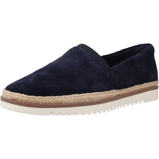 Mocassin Femme - Clarks 136975 - Bleu - Suède - Semelle Gomme - Taille ...