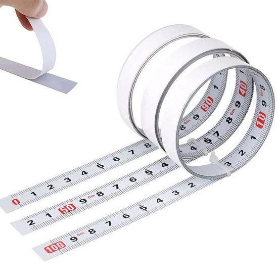 3 Pièces 1M Ruban de Mesure Auto-Adhésif, Règle en Acier à L'échelle ...