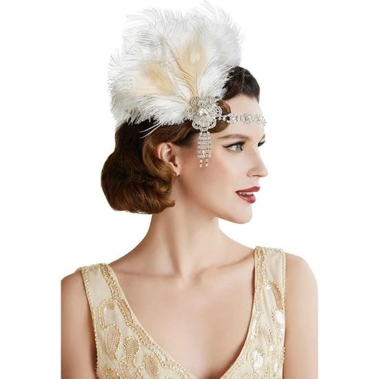 BABEYOND Bandeau Plume Année 20 Gatsby Couronne Plume Accessoires ...