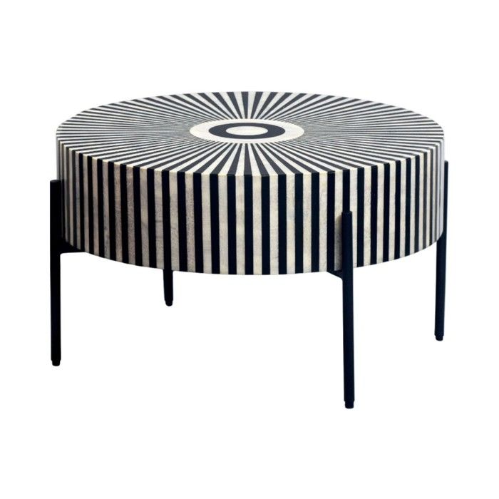 Table basse ronde ZEBRY 64 cm noir et blanc – Design graphique ...