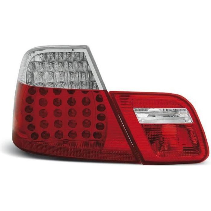 Paire de feux arriere BMW serie 3 E46 coupe 99-03 rouge blanc led (M69 ...