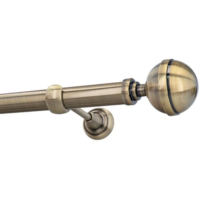 AJW-HDTL 25mm Kit de tringle a rideau Metal Fixation murale Laiton Antique 400 cm Lotis[1895 ...