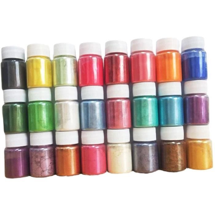 Époxy Résine Colorant-24 Couleurs Mica Poudre-Pigment Poudre pour ...