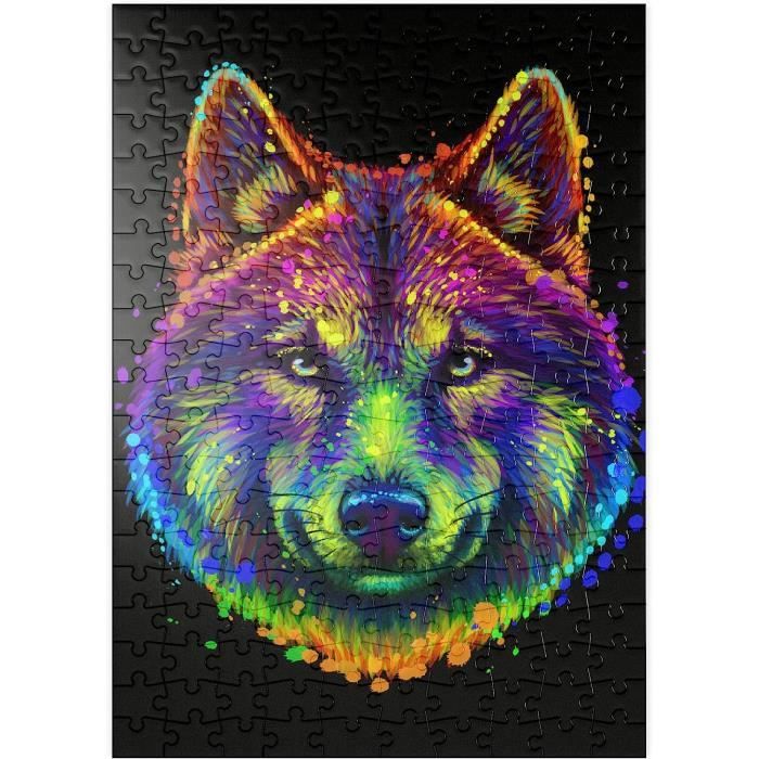 Portrait Artistique d'un Loup en Néon dans Le Style Pop Art Premium ...
